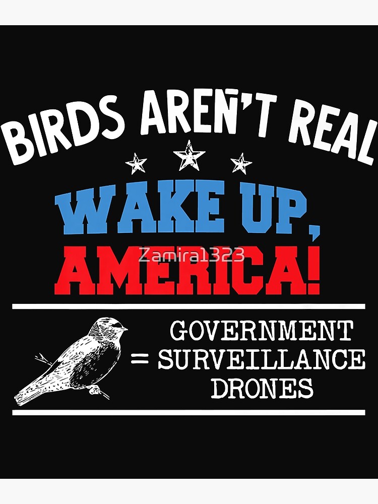 "Birds Are not Real Conspiracy Theory Drones Spies Funny Bird" Art ...