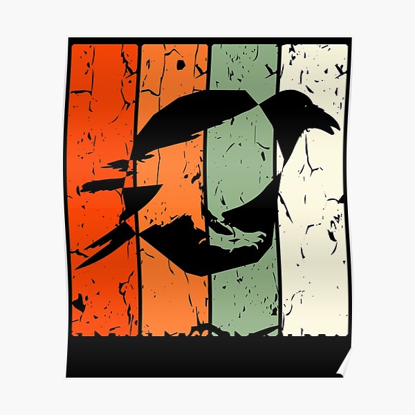 "Retro Crow Raven Bird Corvus Birds Crows Feather" Poster for Sale by DesDesigner | Redbubble