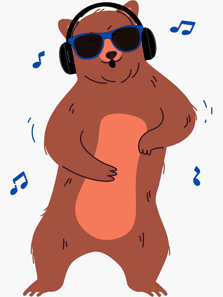 "bear having fun" Sticker by fahashop | Redbubble