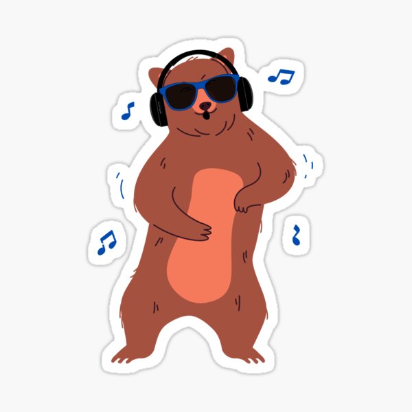 "bear having fun" Sticker by fahashop | Redbubble