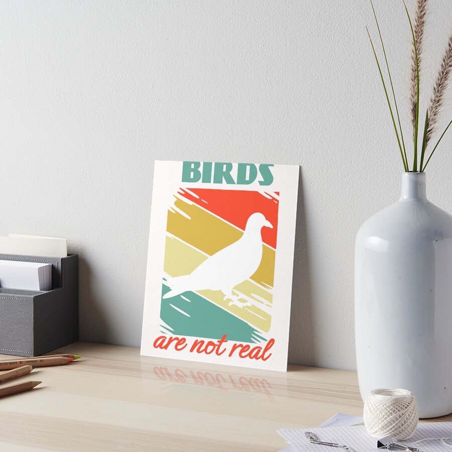 "Birds Are not Real Watching Conspiracy Theory Spies Retro" Art Board ...