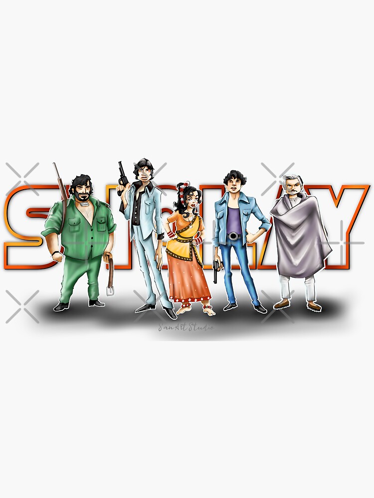 "Sholay Animation " Sticker by Sansahota | Redbubble