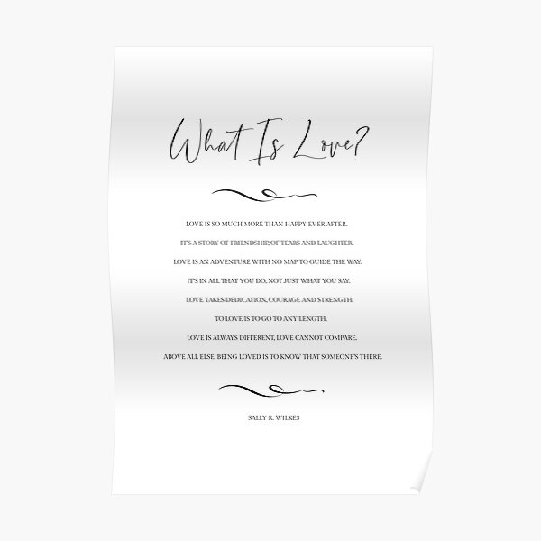 "What Is Love Poem" Poster for Sale by RhymesRemember | Redbubble