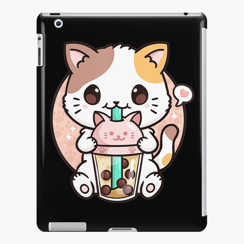 Cat Boba Tea Bubble Tea Anime Kawaii Japanese Girls Teenager Ipad