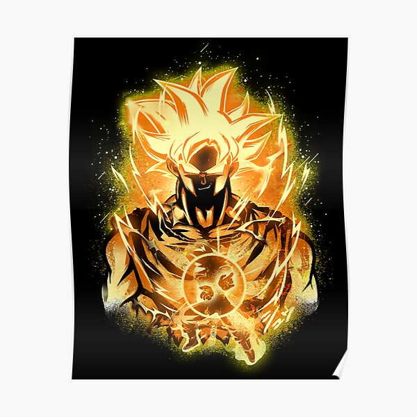 "Golden Saiyan Goku God" Poster for Sale by blynk226 | Redbubble