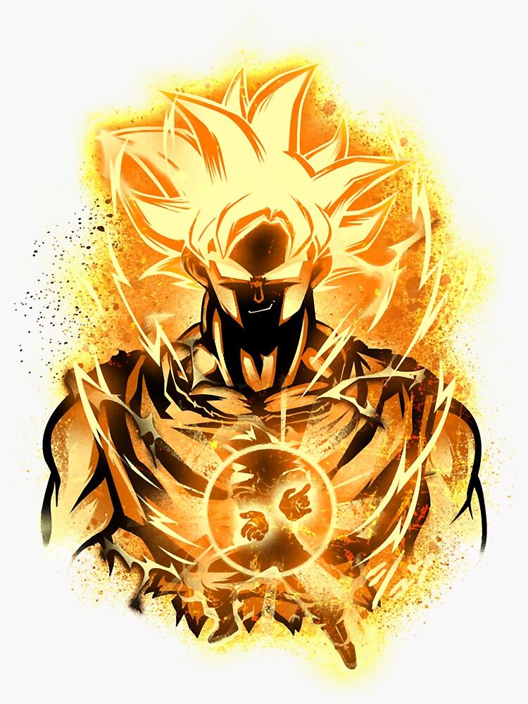 "Golden Saiyan Goku God" Sticker by blynk226 | Redbubble