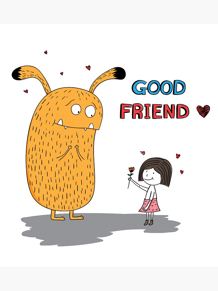 "My best friend is a monster" Sticker by KseniaDr | Redbubble