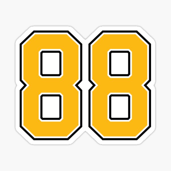 "Yellow Number 88 lucky sports jersey eighty eight" Sticker for Sale by ...