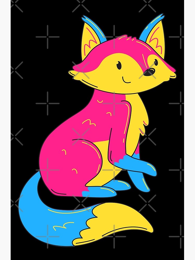 Pan Flag Colors Fox Pride Pansexual I Poster For Sale By Lemon Pepper Redbubble