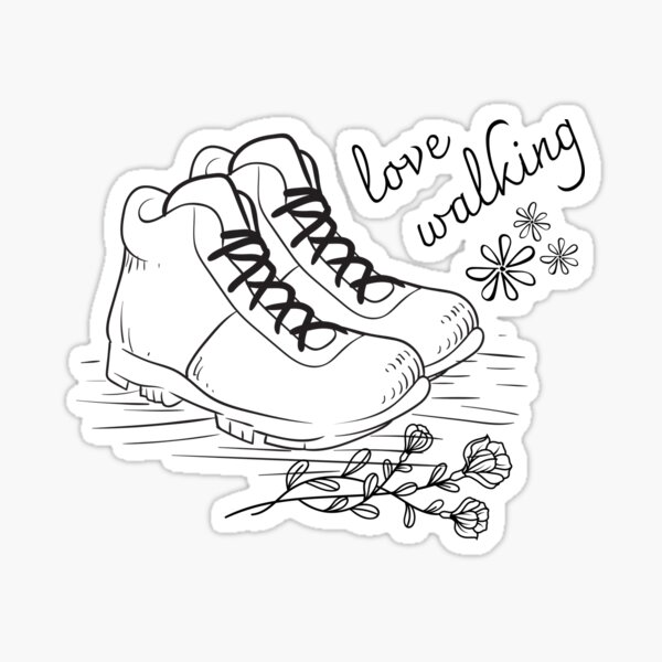 "Love walking & shoes" Sticker by LucyPing | Redbubble