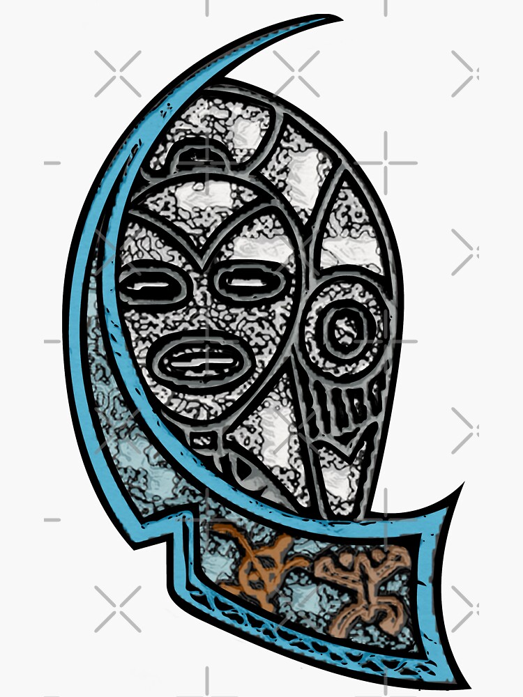 Pegatina «Atabey Diosa Taino Simbolo azul» de liamaris | Redbubble