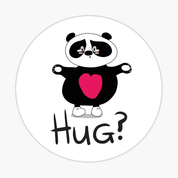 "Hug? - Crying panda" Sticker by ColorBoxes | Redbubble