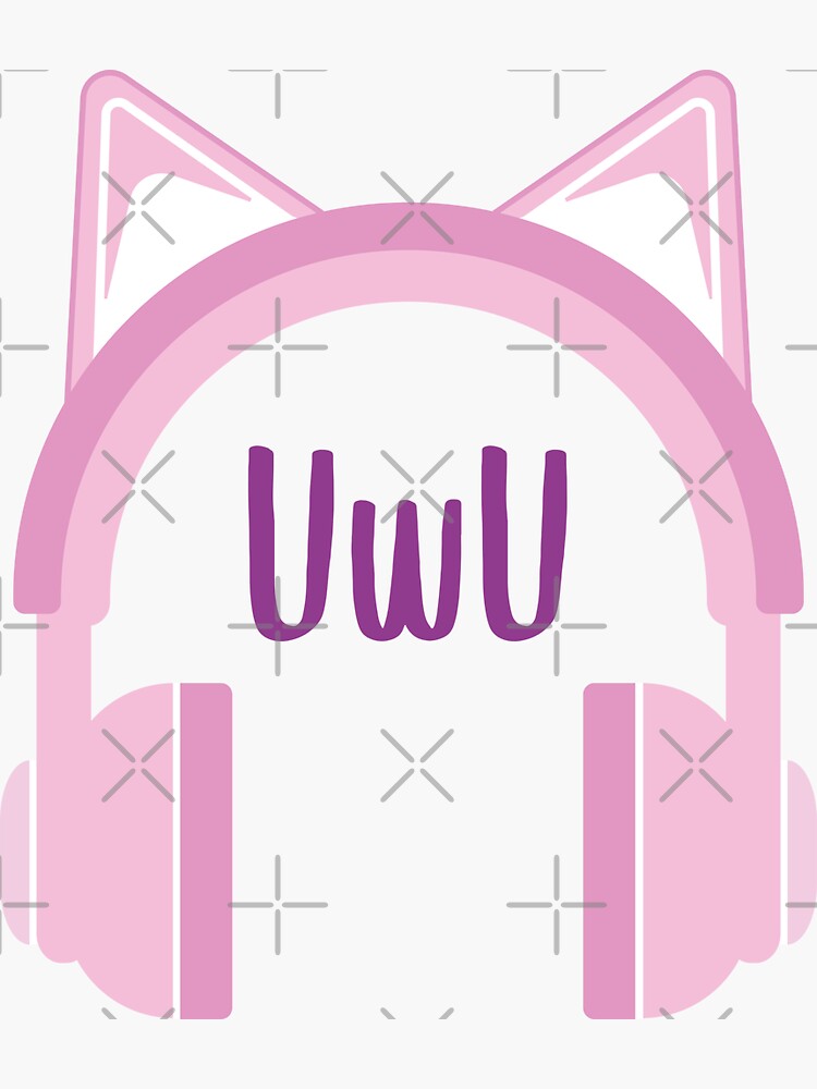 "UwU - Headphones Kawaii (Purple BG)" Sticker by FilipeFerreira | Redbubble
