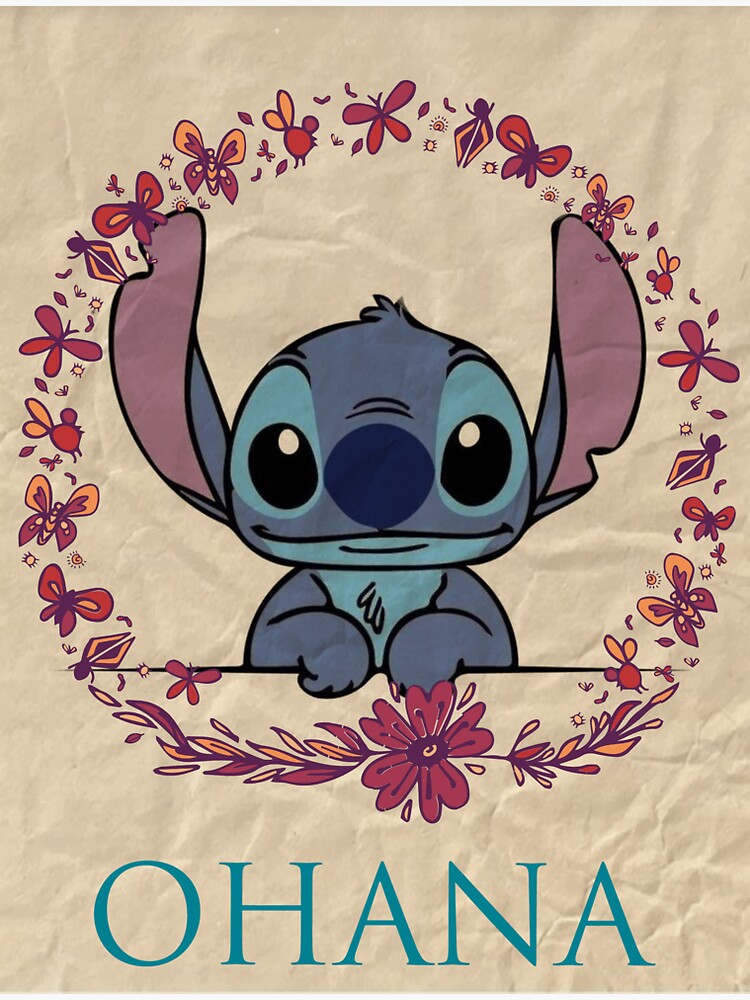 "Stich in flower circle " Sticker by JecaBoki30 | Redbubble