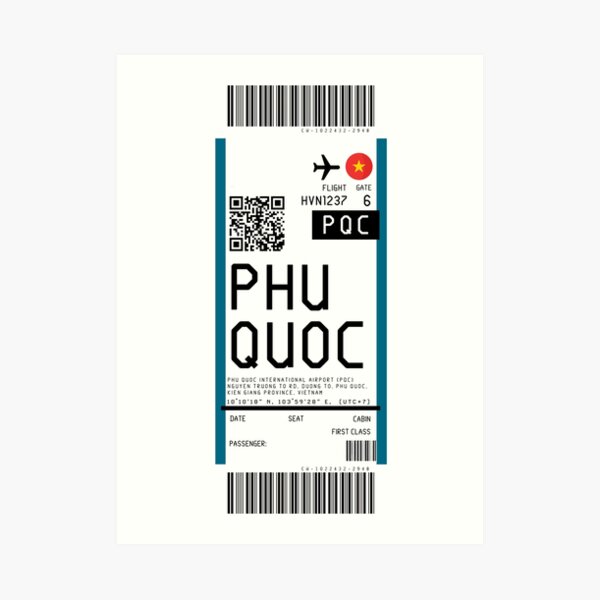 "Phu Quoc International Airport (PQC) Boarding Pass rickrolled" Art ...