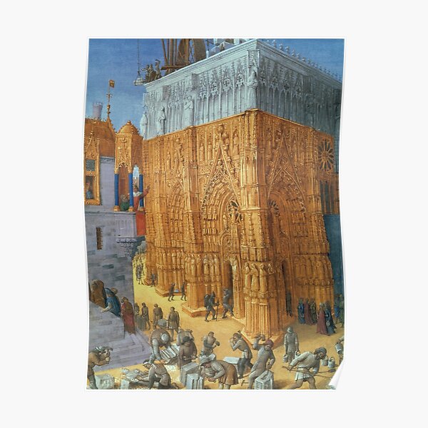 "Antique artwork of Building of the Temple of Jerusalem" Poster for ...
