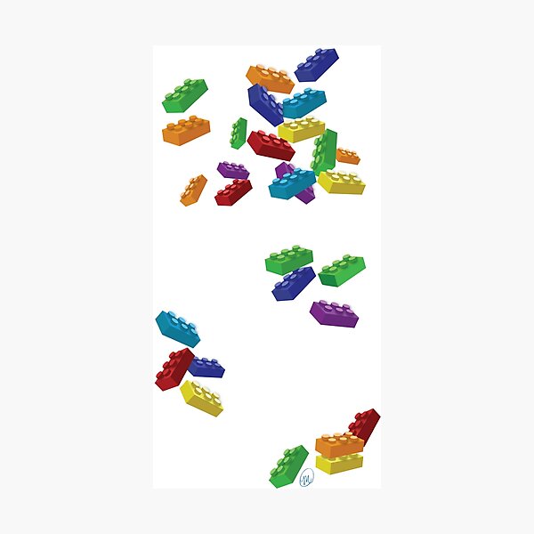 "Falling Legos 2" Photographic Print by MVanHyll | Redbubble