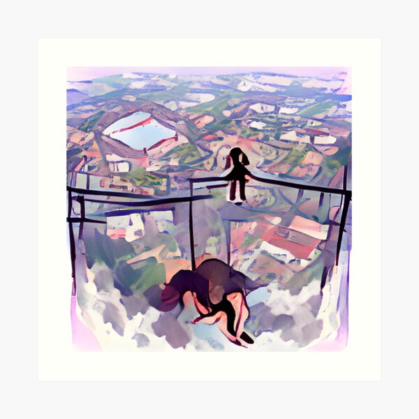 "Acrophobia, the fear of heights - AI generated art" Art Print for Sale ...