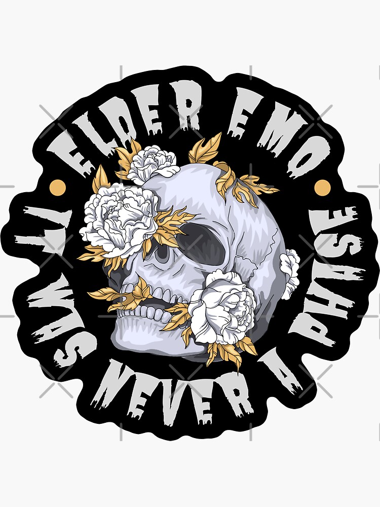 "Elder emo skull with flowers in it was nerver a phase - funny emo ...