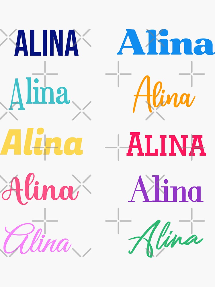 "Alina - Baby Names Girls Unique - Personalized Gift For Her -" Sticker ...