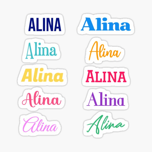 "Alina - Baby Names Girls Unique - Personalized Gift For Her -" Sticker ...