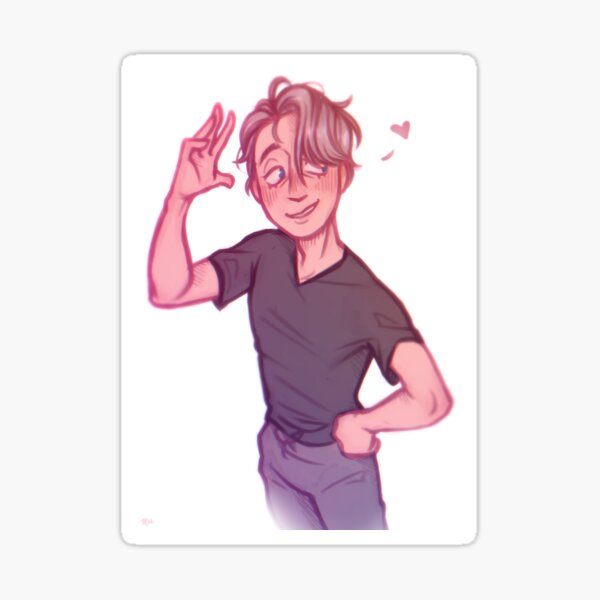 "Pink Victor Nikiforov Yuri!!! on ICE" Sticker by honeyloaves | Redbubble