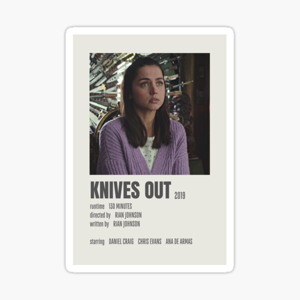 "Knives Out 2019 Movie Alternative Minimalist Polaroid Poster" Sticker ...