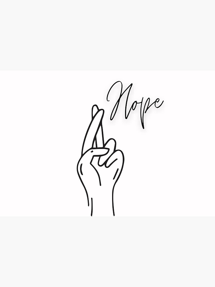 "Hope - Cross Fingers - One line drawing - Abstract T-Shirt - Black ...
