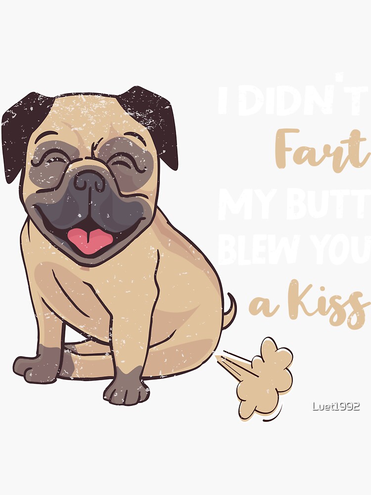 "Pug Dog Pups Fart Pops Puppies Breeder Pug Pups" Sticker by Luet1992 ...