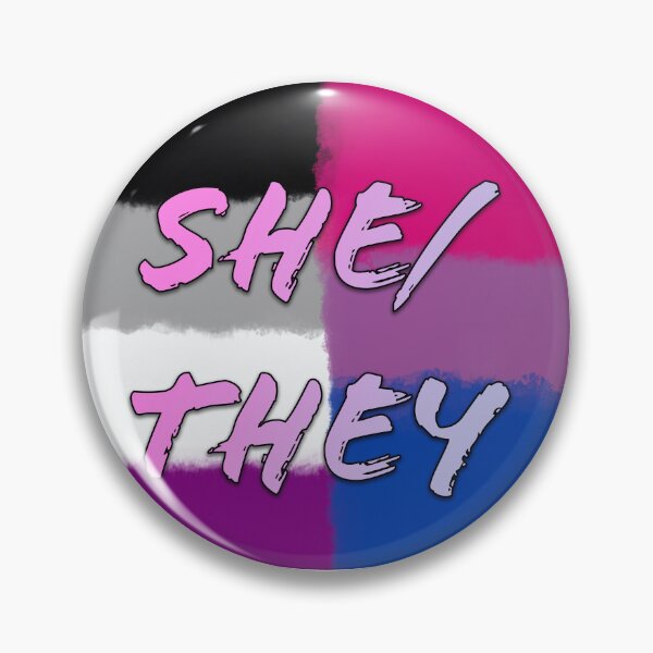 "She/They Asexual Biromantic Pronoun flag" Pin for Sale by ...