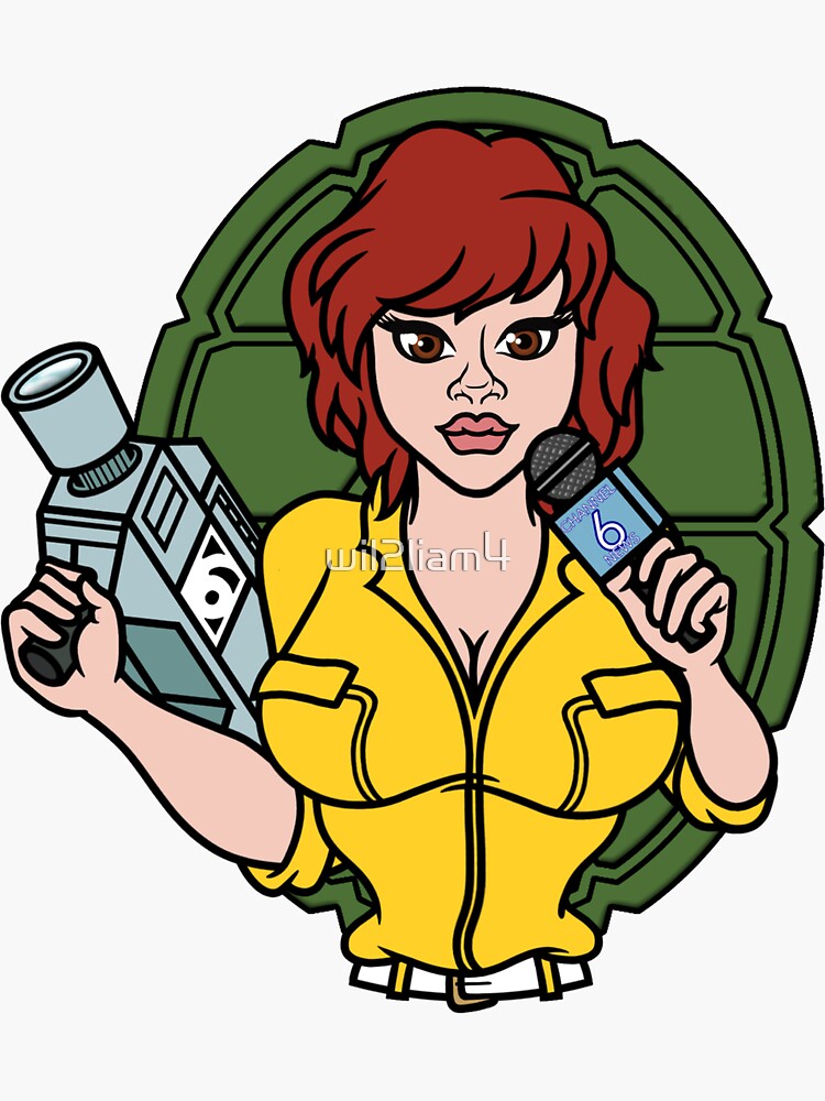 "April O’Neil channel 6 news" Sticker for Sale by wil2liam4 | Redbubble