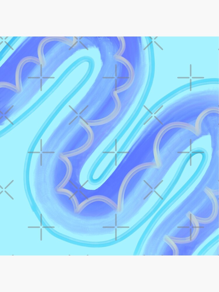 "Wavy Blue Squiggly Line Pattern, made by EndlessEmporium" Poster for ...