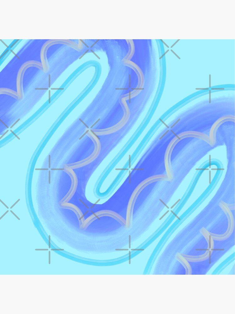 "Wavy Blue Squiggly Line Pattern, made by EndlessEmporium" Sticker for ...
