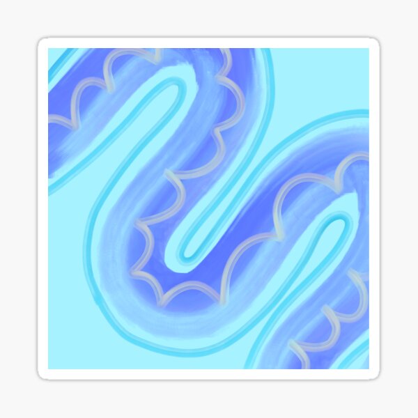 "Wavy Blue Squiggly Line Pattern, made by EndlessEmporium" Sticker for ...