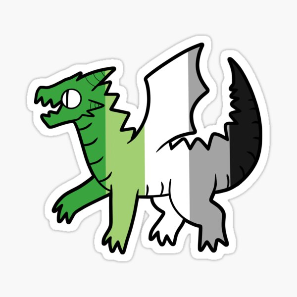 "Aromantic Pride Dragon" Sticker for Sale by SketchKrsh | Redbubble