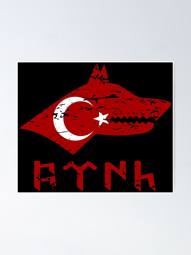 "Turkey flag Tengri Wolf used look" Poster by emeksedesign | Redbubble