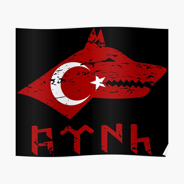 "Turkey flag Tengri Wolf used look" Poster by emeksedesign | Redbubble