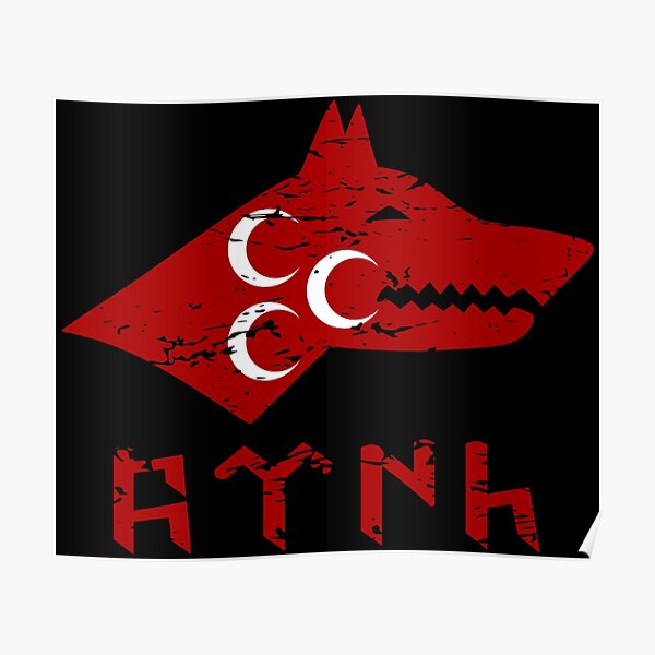 "Ottoman flag Tengri Wolf used look" Poster by emeksedesign | Redbubble