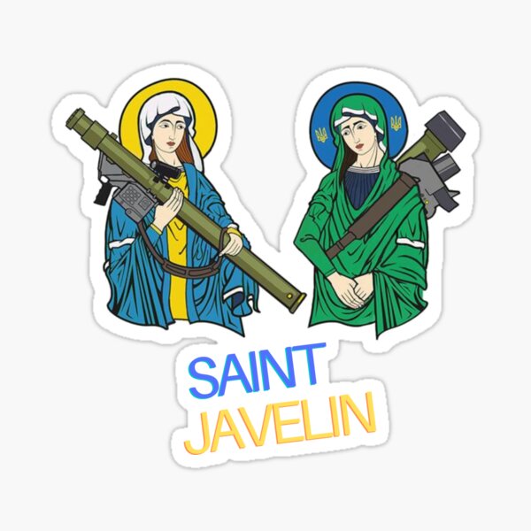 "Saint Javelin Protector of Ukraine-Russia-Ukrain war" Sticker by ...