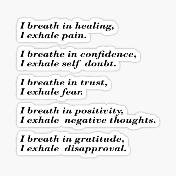 "Inhale Exhale - Positive Affirmations - sticker pack" Sticker by ...