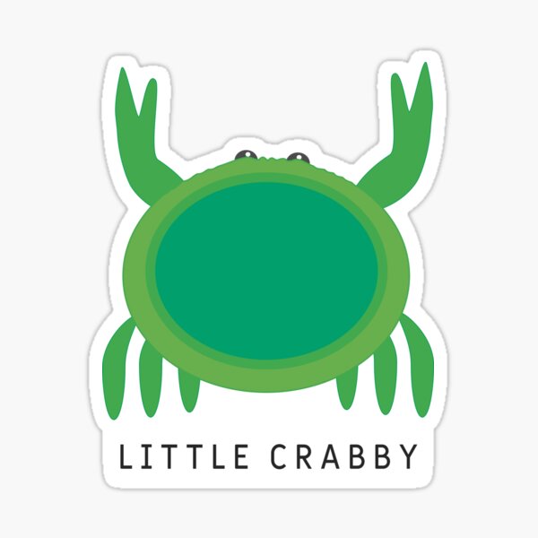 "Little Crabby - Auturo the Green Pinchy Crab - Funny" Sticker by ...