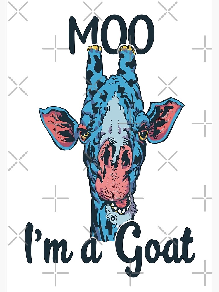 ""Moo I'm A Goat" Funny Cartoon Baby Giraffe - Long Neck Safari Animal ...