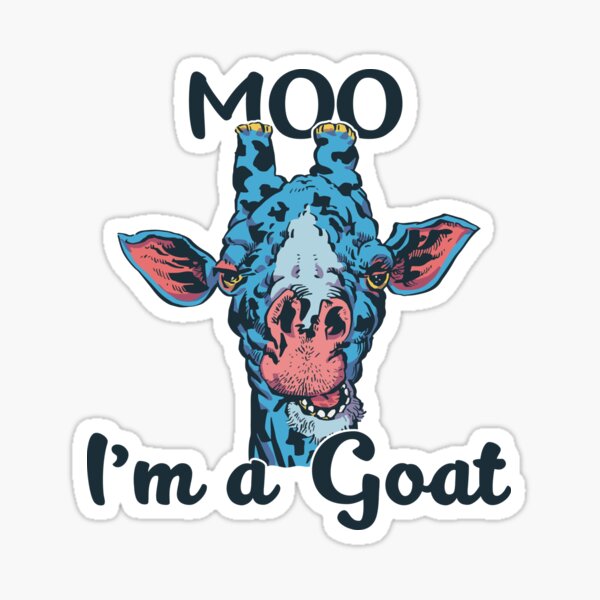 ""Moo I'm A Goat" Funny Cartoon Baby Giraffe - Long Neck Safari Animal ...