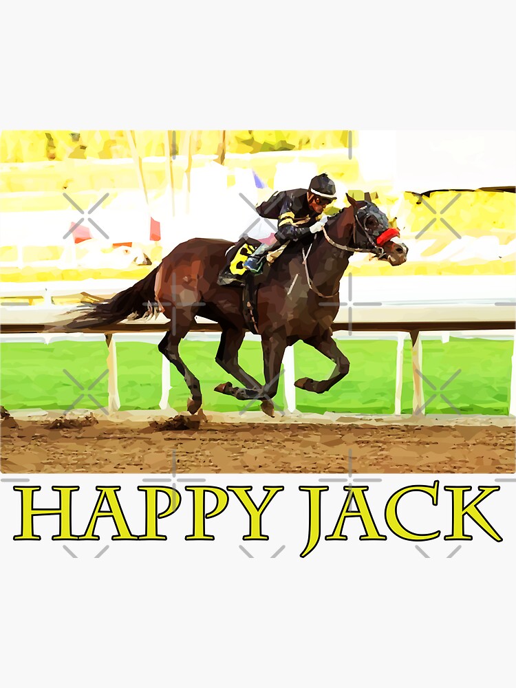 "Happy Jack - Classic Horseracing" Sticker by TrillheadsStore | Redbubble