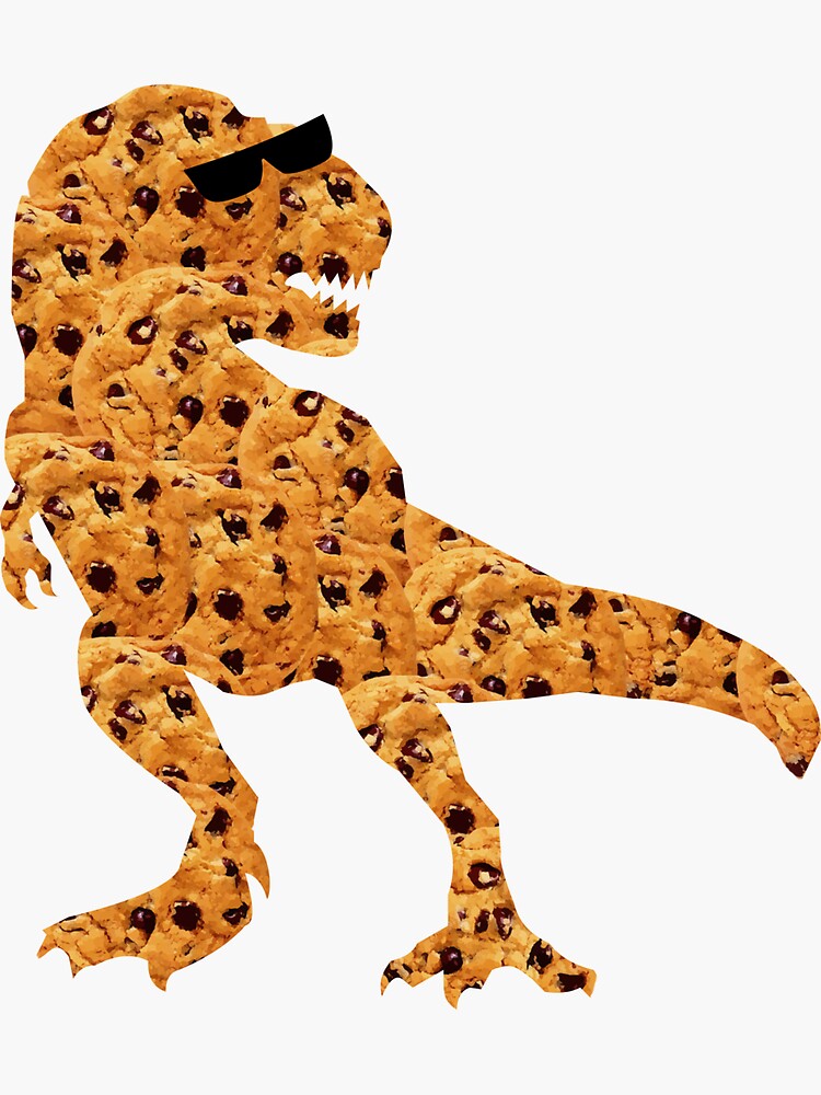 "Chocolate Chip Cookie Dinosaur T Rex" Sticker by MyJojoBean | Redbubble