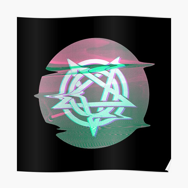 "Static Distorted Glitch Pentagram" Poster by BetterDaze | Redbubble