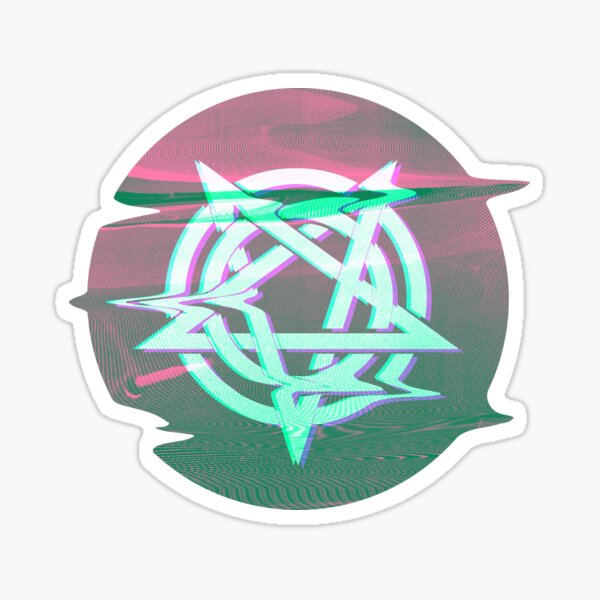 "Static Distorted Glitch Pentagram" Sticker by BetterDaze | Redbubble