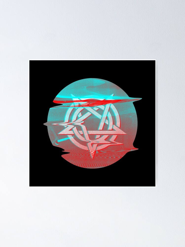 "Static Distorted Glitch Pentagram" Poster by BetterDaze | Redbubble