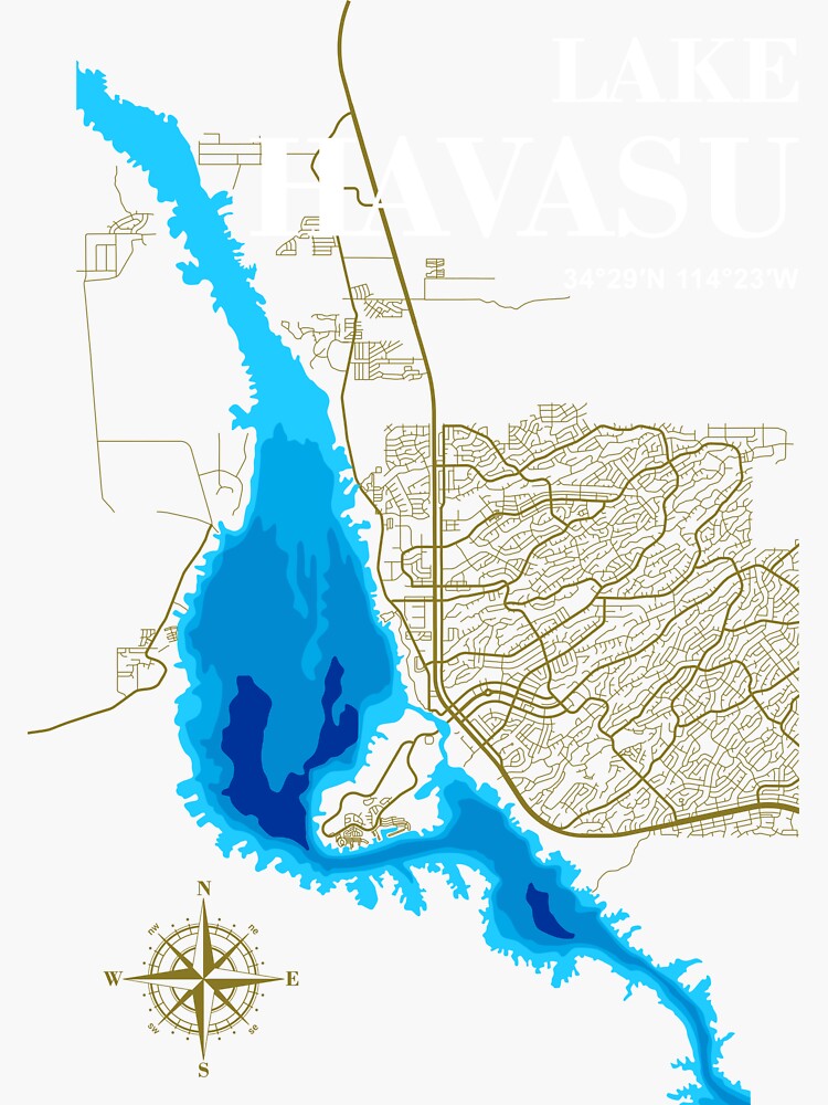 "Lake Havasu Map" Sticker for Sale by IvonDesign | Redbubble