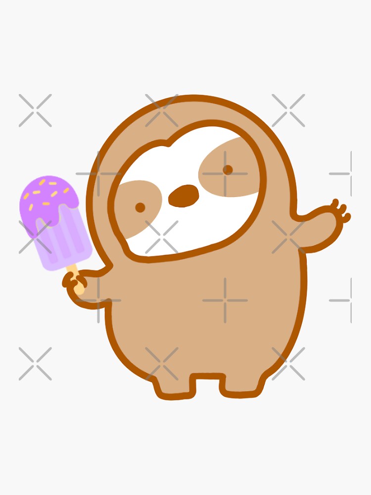 "Cute Purple Popsicle Sloth " Sticker by theslothinme | Redbubble